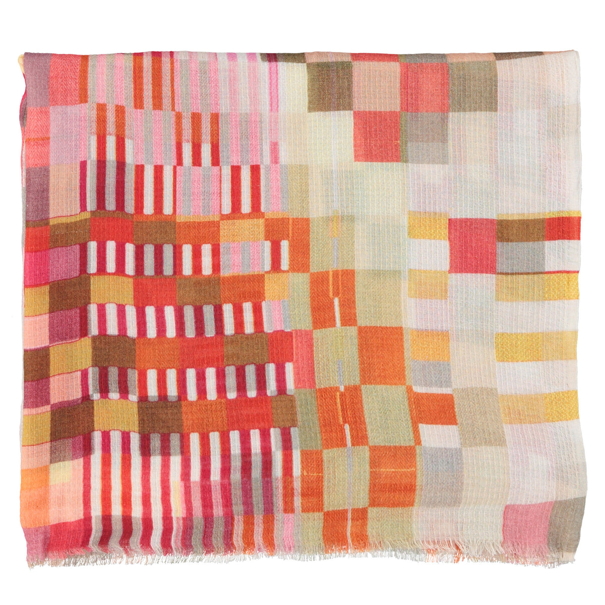 Scarf | Pink & orange squares – Sisters Department